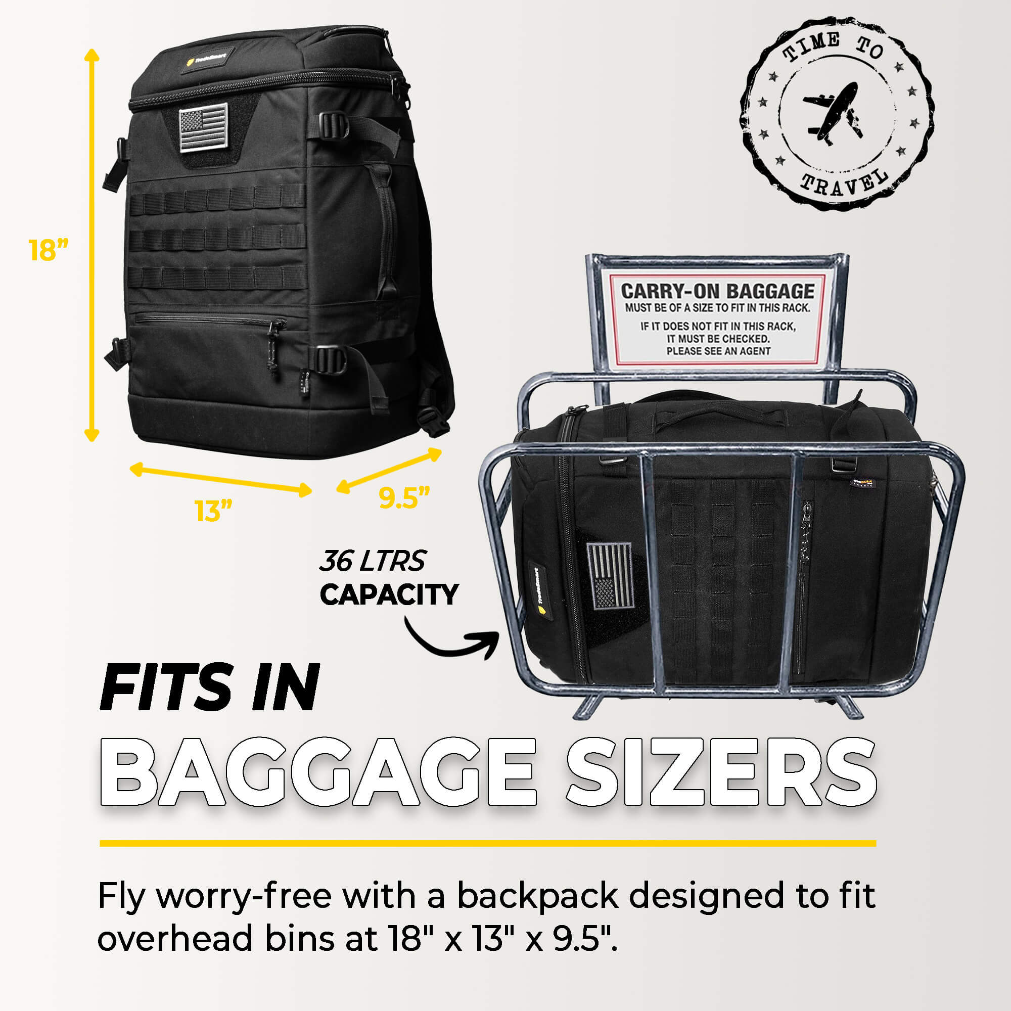 TSA-Approved Tactical Backpack with 3 Locks | TradeSmart Safety ...